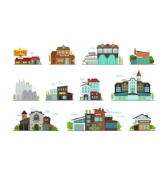 Hotel guest house hostel set of different Vector Image