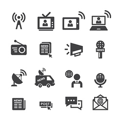 Black and white support icon set Royalty Free Vector Image