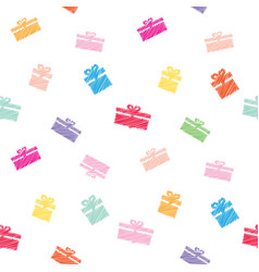 Cute Seamless Pattern Background With Cartoon Vector Image