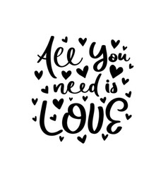 All is well love quote logo greeting card poster Vector Image