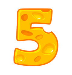 Cheese number 9 ninefont kids number figure 9 Vector Image