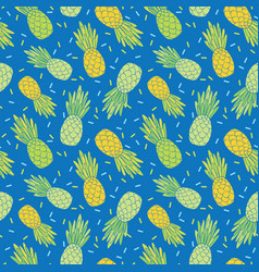 Green yellow pineapples repeat pattern design Vector Image