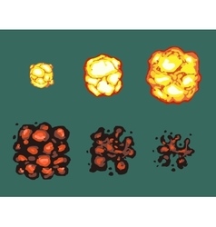 Cartoon explosion boom effect animation game Vector Image