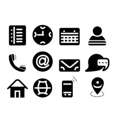 Contact and communication icon set Royalty Free Vector Image