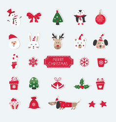 Set of cute cartoon christmas penguins Royalty Free Vector