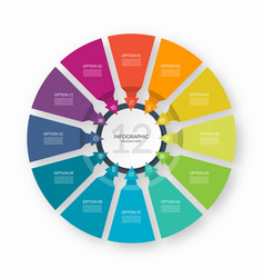 Infographic process chart with 12 arrows Vector Image