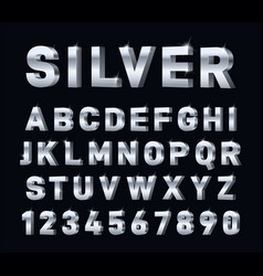 Silver embossed font Royalty Free Vector Image