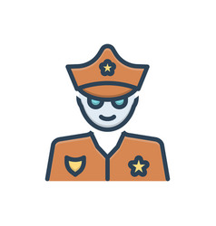 Cop police officer line icon Royalty Free Vector Image