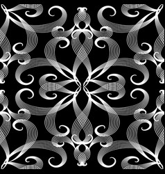 Vintage line art tracery seamless pattern Vector Image