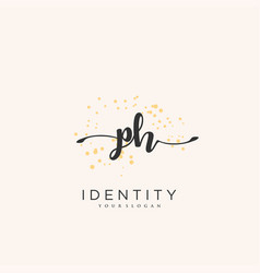 Ph handwriting logo of initial signature wedding Vector Image