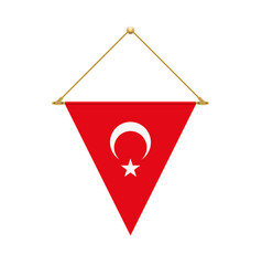 Turkish triangle flag hanging Royalty Free Vector Image
