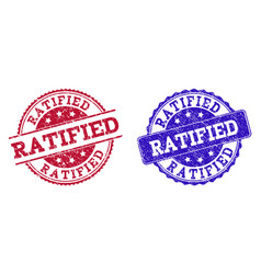 Qc passed scratched stamp with tick Royalty Free Vector