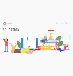 Students prepare for examination get knowledge Vector Image