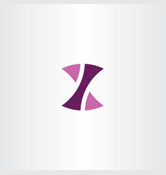 Purple x logo icon letter symbol sign Royalty Free Vector
