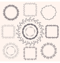 Hand sketched doodle borders and frames Royalty Free Vector