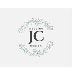 Jc initials letter wedding monogram logos Vector Image