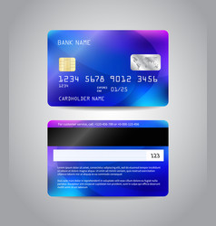 Credit card front and back side Royalty Free Vector Image