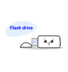 Cute flash drive cartoon comic character Vector Image