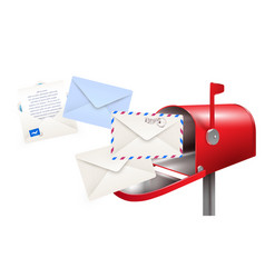 Post mailbox letters composition Royalty Free Vector Image
