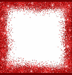 Wide border red glitter on black background Vector Image