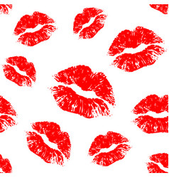Women red lipstick romantic kiss seamless pattern Vector Image