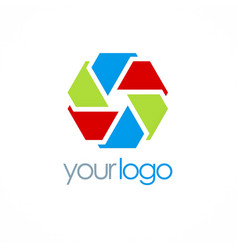 Circle shape color polygon logo Royalty Free Vector Image