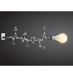 Creative light bulb idea with science icon Vector Image