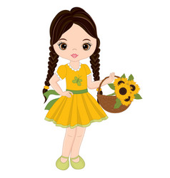 Cute little girl in retro style Royalty Free Vector Image