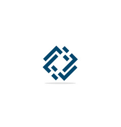 Circle square shape line connect logo Royalty Free Vector