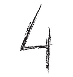 Excited happy number 4 Royalty Free Vector Image