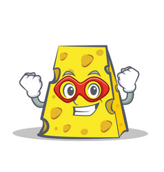 Super hero cheese character cartoon style Vector Image