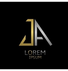 Blue white alphabet letter combination ja j a Vector Image