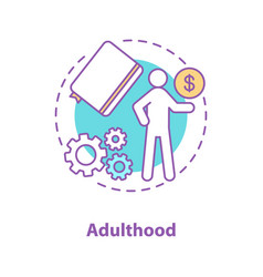 Adulthood concept icon Royalty Free Vector Image
