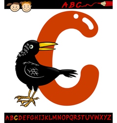 Crow or raven bird cartoon Royalty Free Vector Image