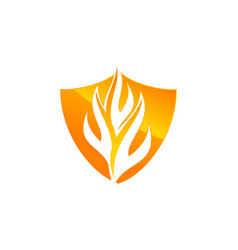 Fire shield logo Royalty Free Vector Image - VectorStock