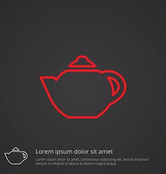 Beautiful red teapot on a white background Vector Image