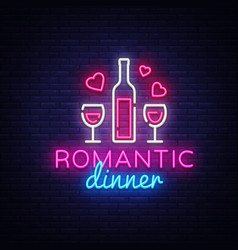 Night dinner neon sign restaurant logo Royalty Free Vector