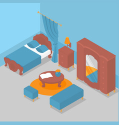 Interior of rich bedroom luxurious room Royalty Free Vector