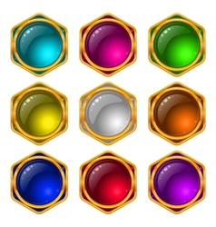 Buttons with red gems set Royalty Free Vector Image