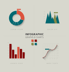 Set of flat design infographic charts and graphs 2