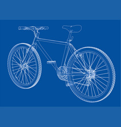Bicycle wire-frame style Royalty Free Vector Image