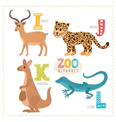 Cute cartoon animals Zoo alphabet with funny Vector Image
