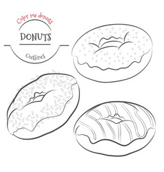 Food label or sticker set donuts Royalty Free Vector Image