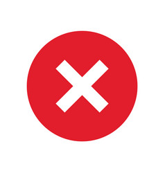Red cross icon isolated sign wrong or error Vector Image