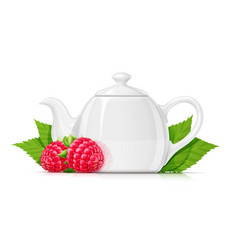 Raspberry tea fresh organic Royalty Free Vector Image
