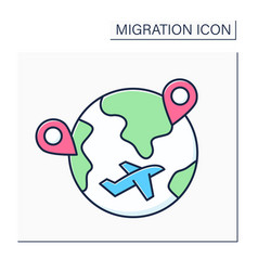 Internal migration color icon Royalty Free Vector Image