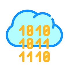Programming binary code cloud storage color icon Vector Image