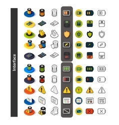 Isometric outline icons set 27 Royalty Free Vector Image