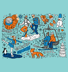 Hand drawn snowflakes Royalty Free Vector Image