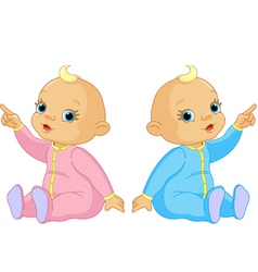 Twin babies Royalty Free Vector Image - VectorStock